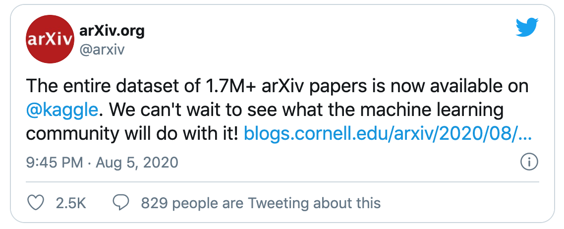 1.1 T 的 arXiv 数据集：170 万篇论文，可以看到下辈子 | 资讯 | HyperAI超神经