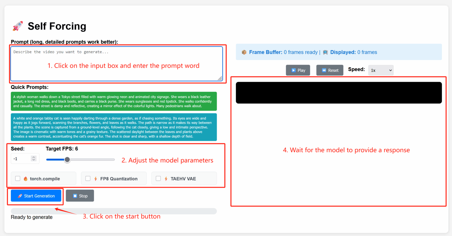 Self Forcing 实时视频生成 | Notebooks | HyperAI超神经