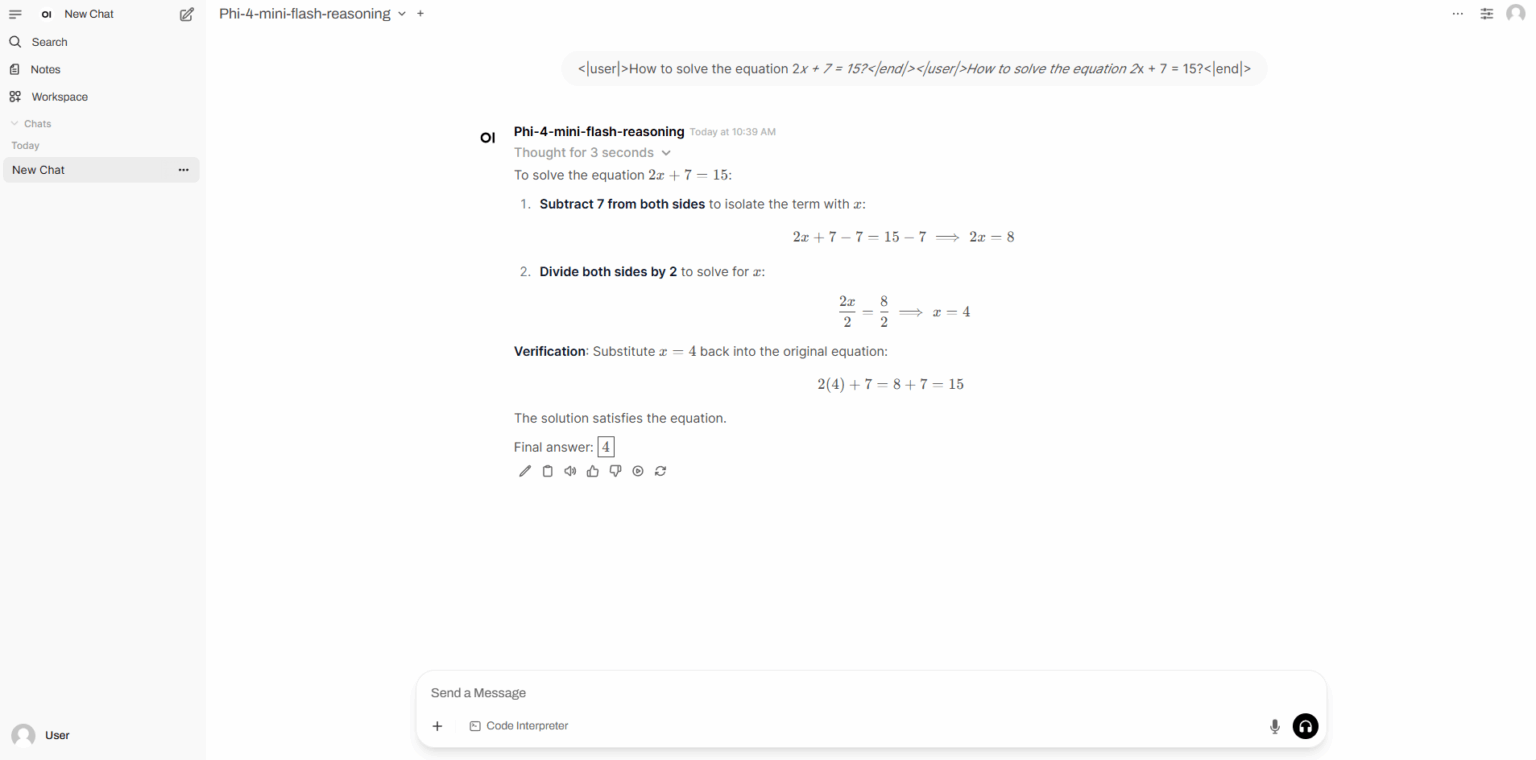 vLLM+Open WebUI 部署 Phi-4-mini-flash-reasoning | Notebooks | HyperAI超神经