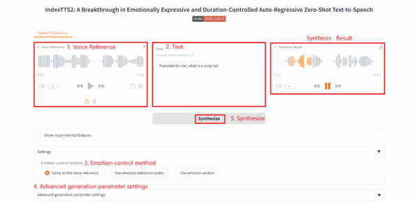 IndexTTS-2：突破自回归 TTS 时长与情感控制瓶颈 | Notebooks | HyperAI超神经