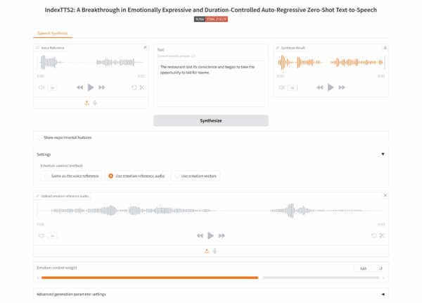 IndexTTS-2：突破自回归 TTS 时长与情感控制瓶颈 | Notebooks | HyperAI超神经