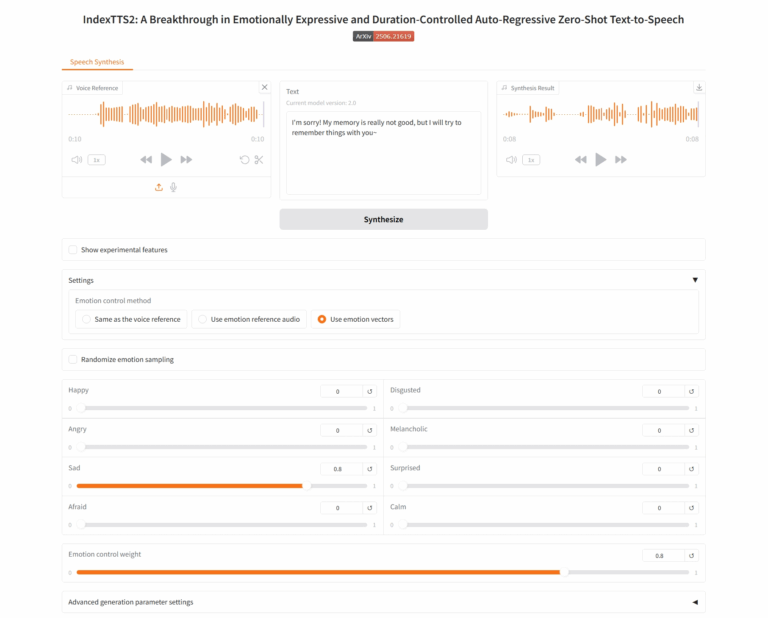 IndexTTS-2：突破自回归 TTS 时长与情感控制瓶颈 | Notebooks | HyperAI超神经